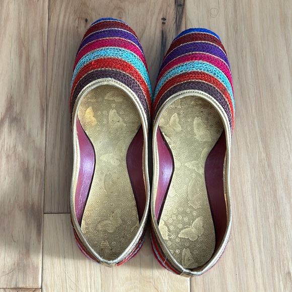 Handmade | Shoes | Khussa Indian Mojari Khusa Leather Sandal Juti Flats ...